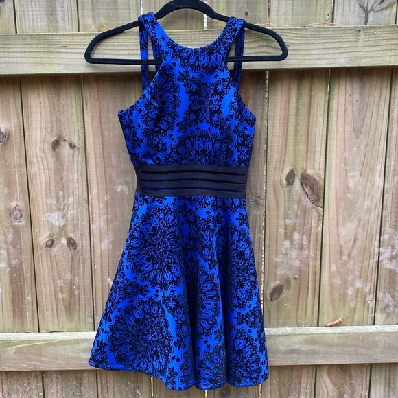 City Studio | Dresses | City Studio Blue And Black Fit And Flare Dres ...